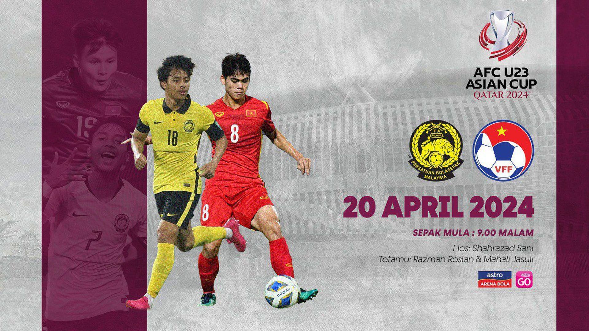 Piala Asia B-23: Info Siaran Langsung dan Live Streaming Malaysia vs Vietnam | Stadium Astro