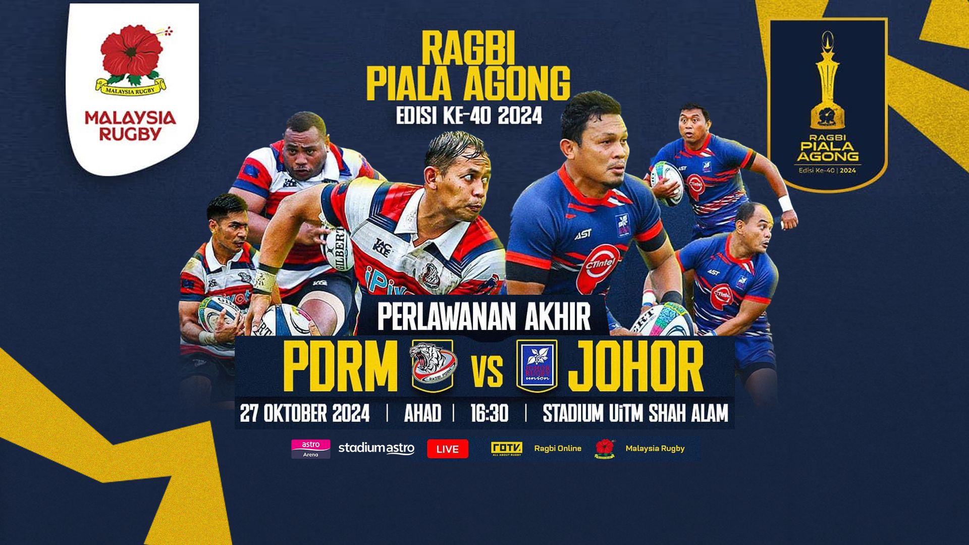 Ragbi Piala Agong: Tonton aksi akhir PDRM vs Johor bagi perebutan ...
