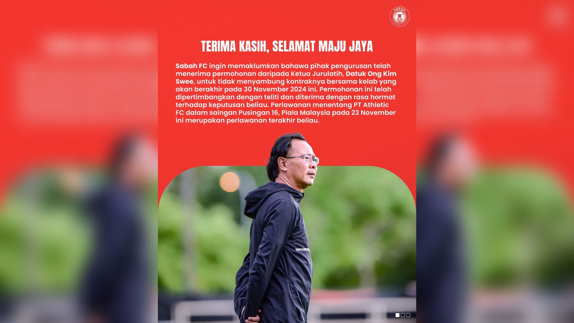 Terima kasih, Selamat maju jaya Datuk Ong Kim Swee | Stadium Astro