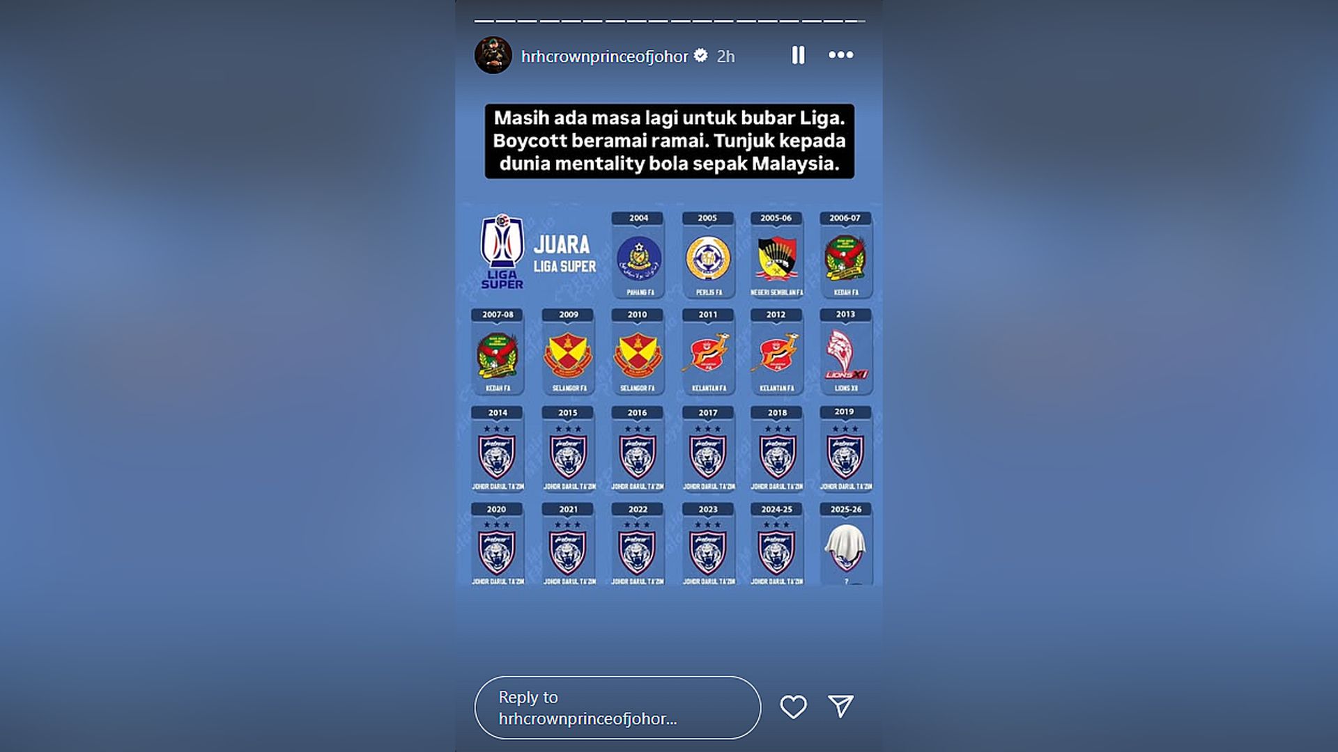 Masih ada masa untuk bubar, boikot Liga -- TMJ | Stadium Astro