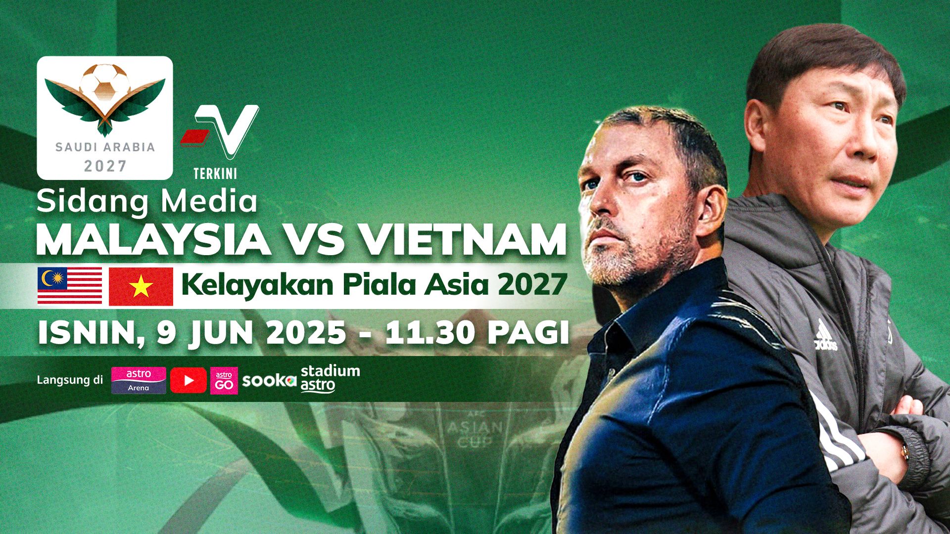 Kelayakan Piala Asia: Siaran langsung sidang media Harimau Malaya vs Vietnam | Stadium Astro